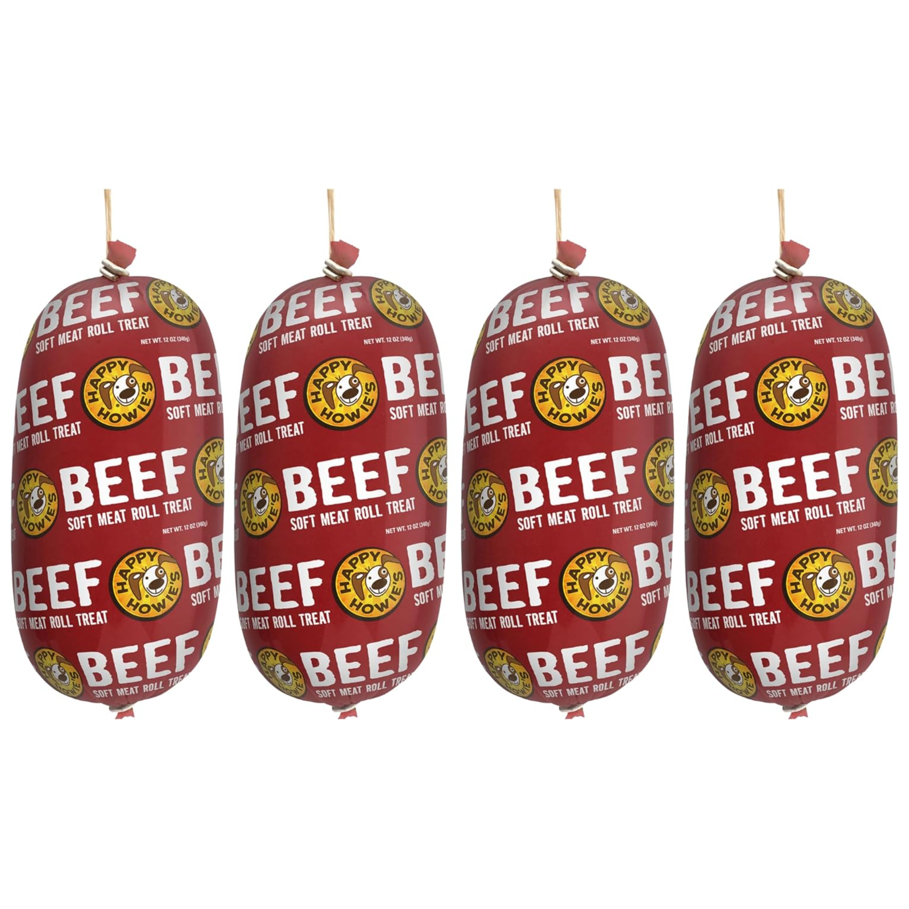 Happy Howie’s Soft Meat Roll Dog Treats – Beef, 12 oz (4-Pack), High P ...